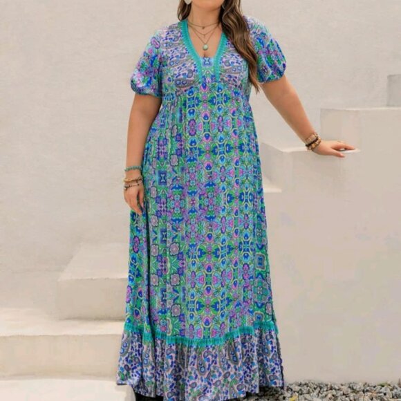 Rusttydustty | Dresses | Xl Plus Size Rusttydustty Plussize Blue Floral ...